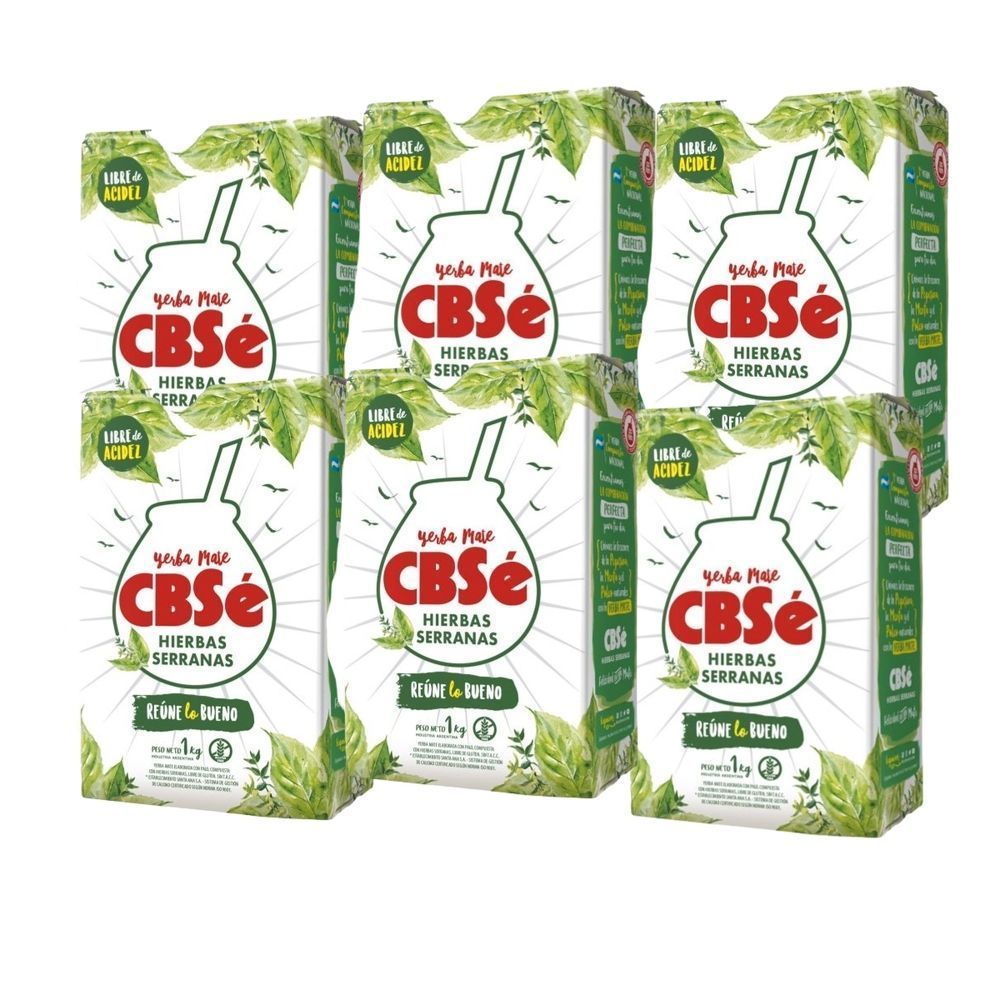paquete yerba cbse tradicional 1000 gr x 6 unidades