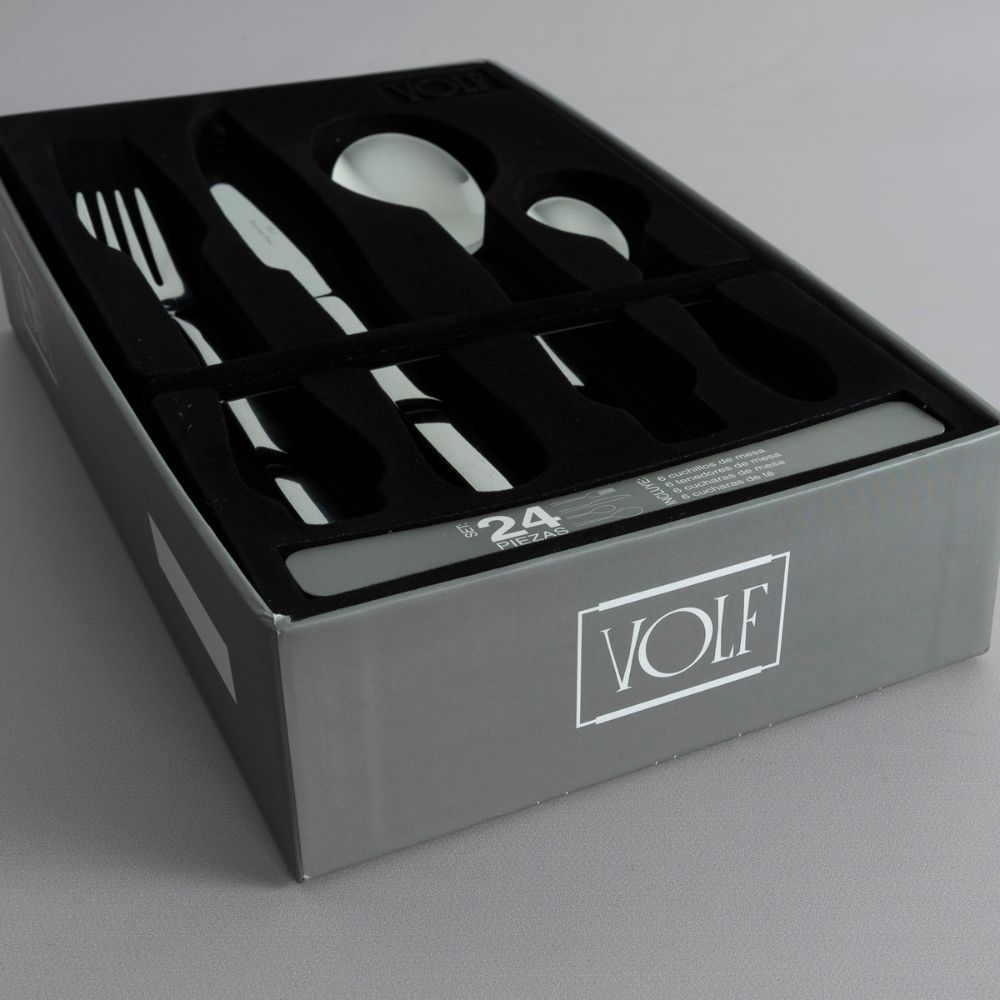 Juego de Cubiertos Volf Acero Inoxidable 24 Piezas 45JGO24MONC/C