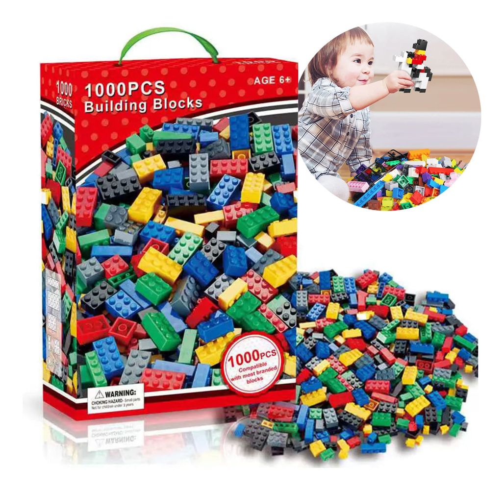 Bloques Para Armar Ladrillos Didacticos Encastrables X 1000