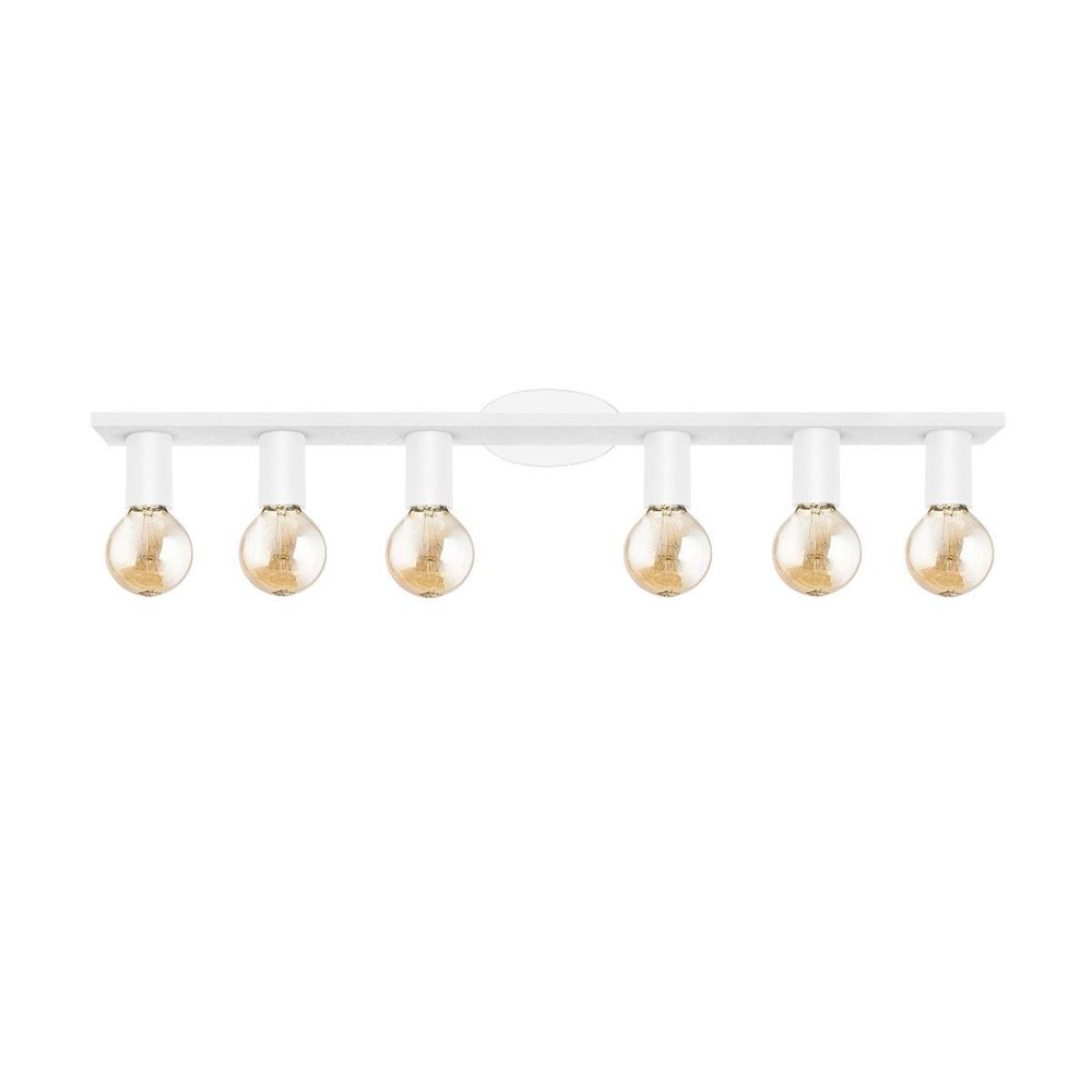 Aplique Techo Minimalista Leon 6 Luces Blanco Riel 100cm Spot Led E27 ...