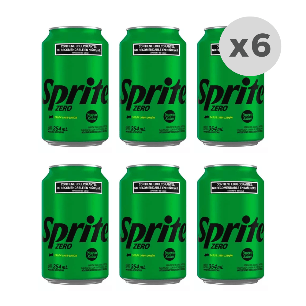 Sprite Lima Limón Zero Lata 354ml x6