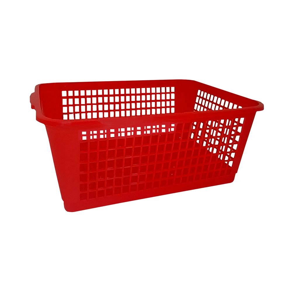 Canasto Cesto Organizador Rectangular Mediano Rojo - Colombraro