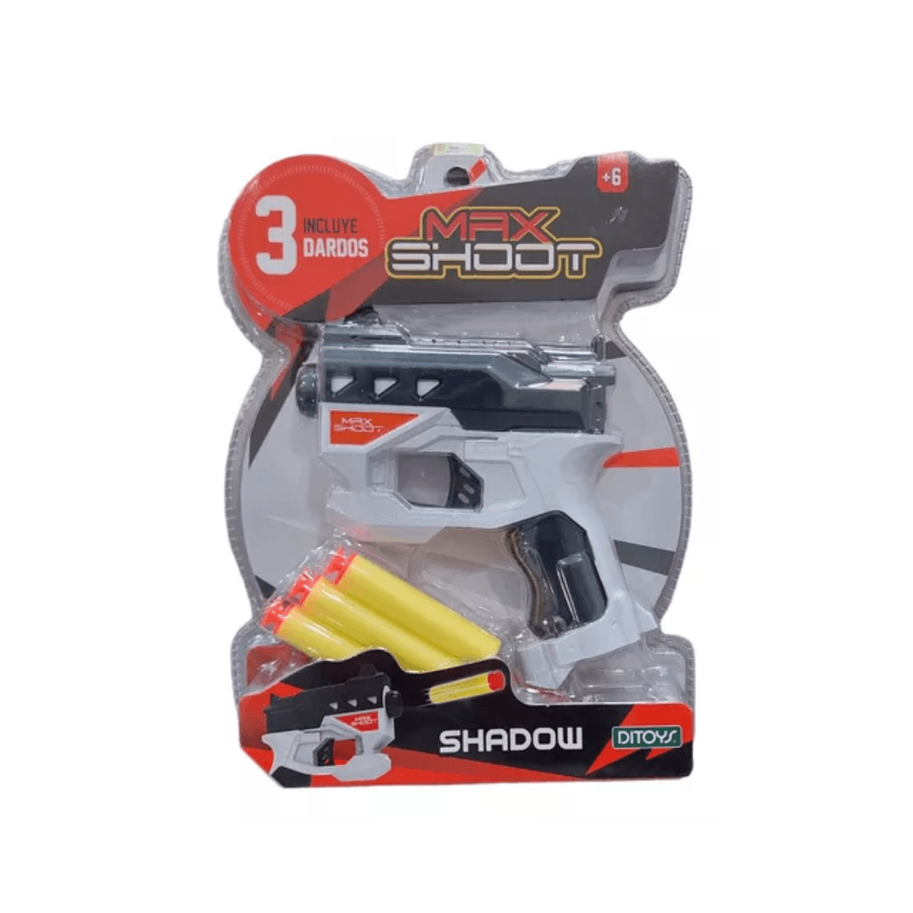 Pistola Max Shoot Shadow + 3 Dardos 2647 Ditoys