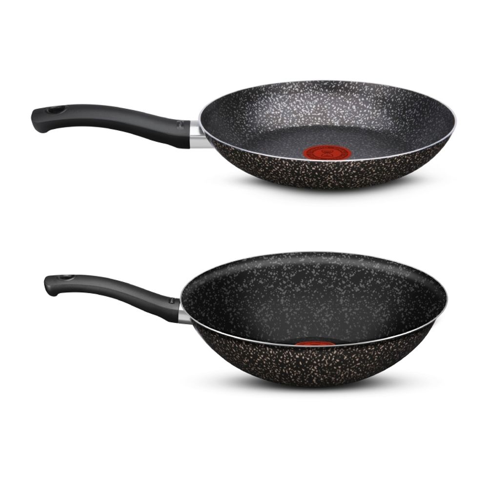 Set Sarten + Wok Tefal -stone Effect 24/28cm Aluminio (l2z1ivb81)