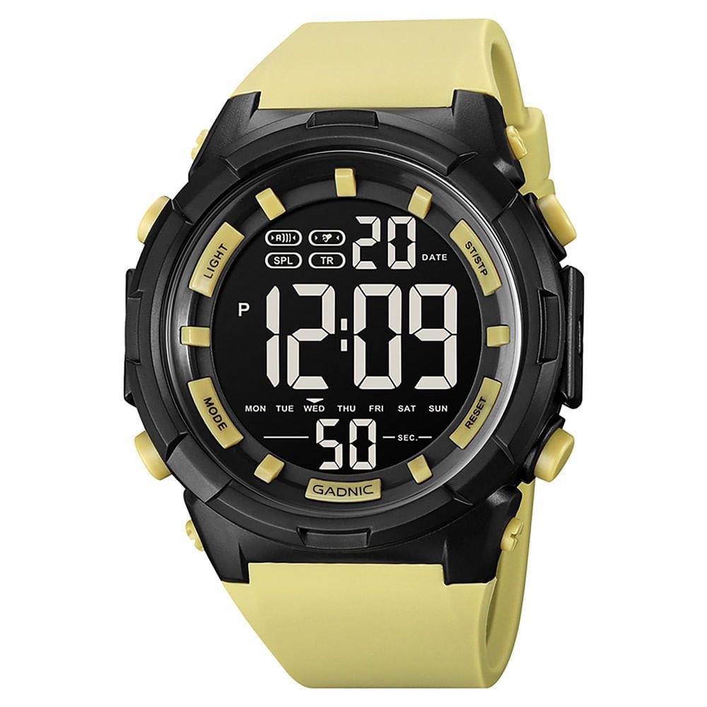Reloj Digital Amarillo Gadnic Sumergible Alarma Cronometro