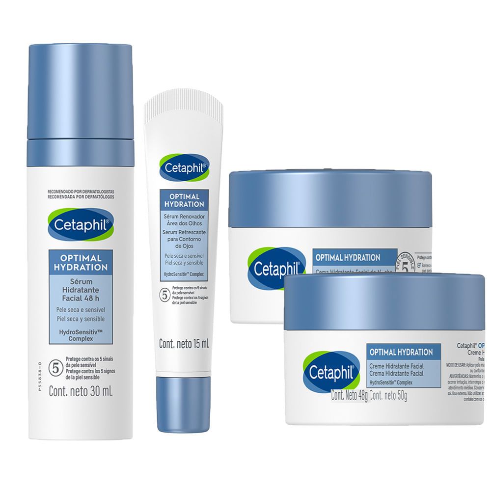 Cetaphil Set Optimal Hydration Serum + Dia + Noche + Ojos