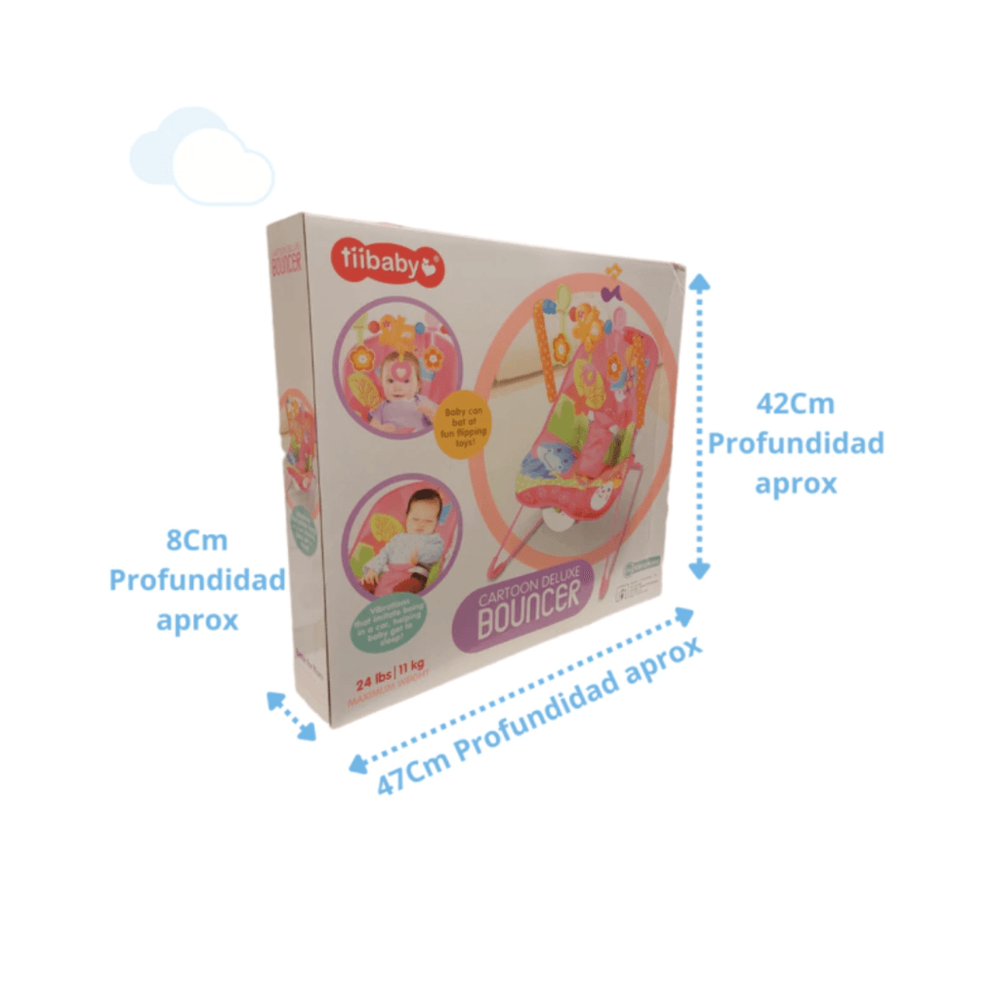 Silla Mecedora Bebe Vibradora Movil Musical Tiibaby Rosa