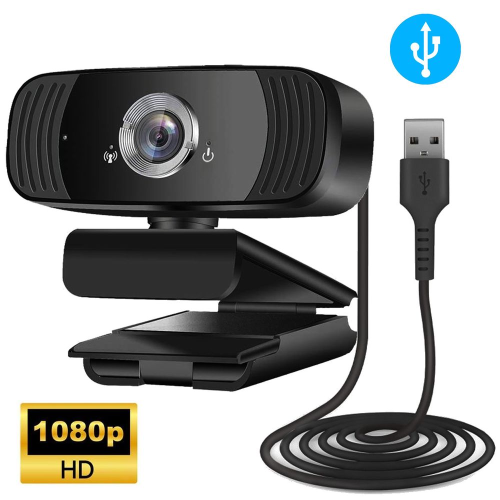 Cámara Web Full Hd Cable Usb Con Micrófono Luz Led