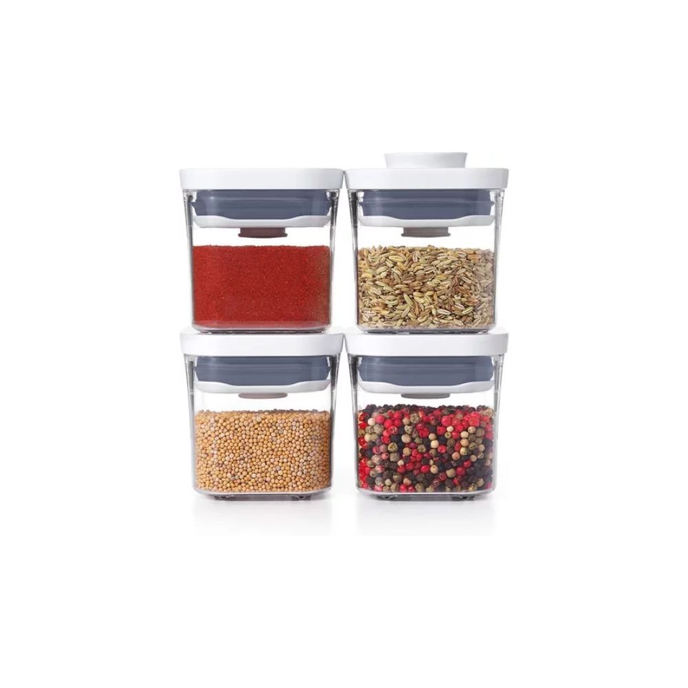Set X4 Especieros Hermeticos Apilables Oxo Pop 0,2 L Frasco