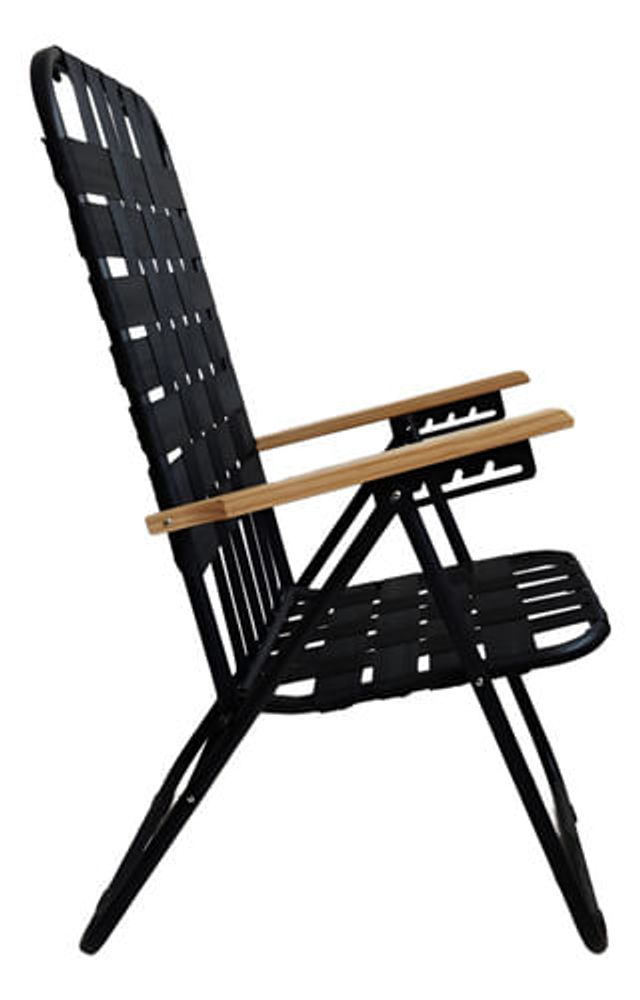 Reposera Black Edition 5 Posiciones Con Cintas Plegable