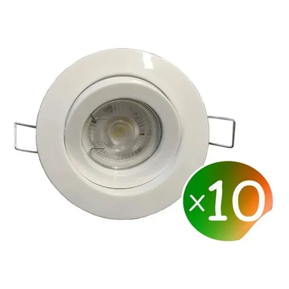Spot Led Embutir 220 Lampara Dicroica 7w Completa Pack X10