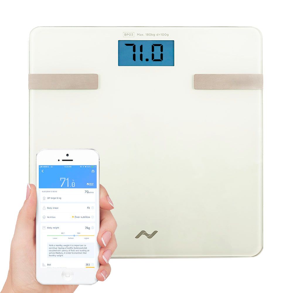 Balanza Digital Personal Nictom Bp03 Blanco Bluetooth Mide Masa ...