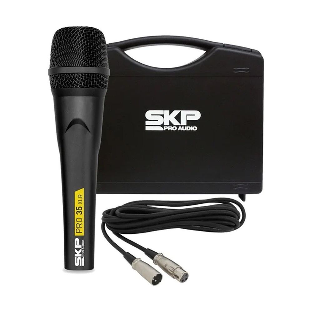 Micrófono Dinámico SKP PRO-35 XLR Cardiode Cable 5m Maletín