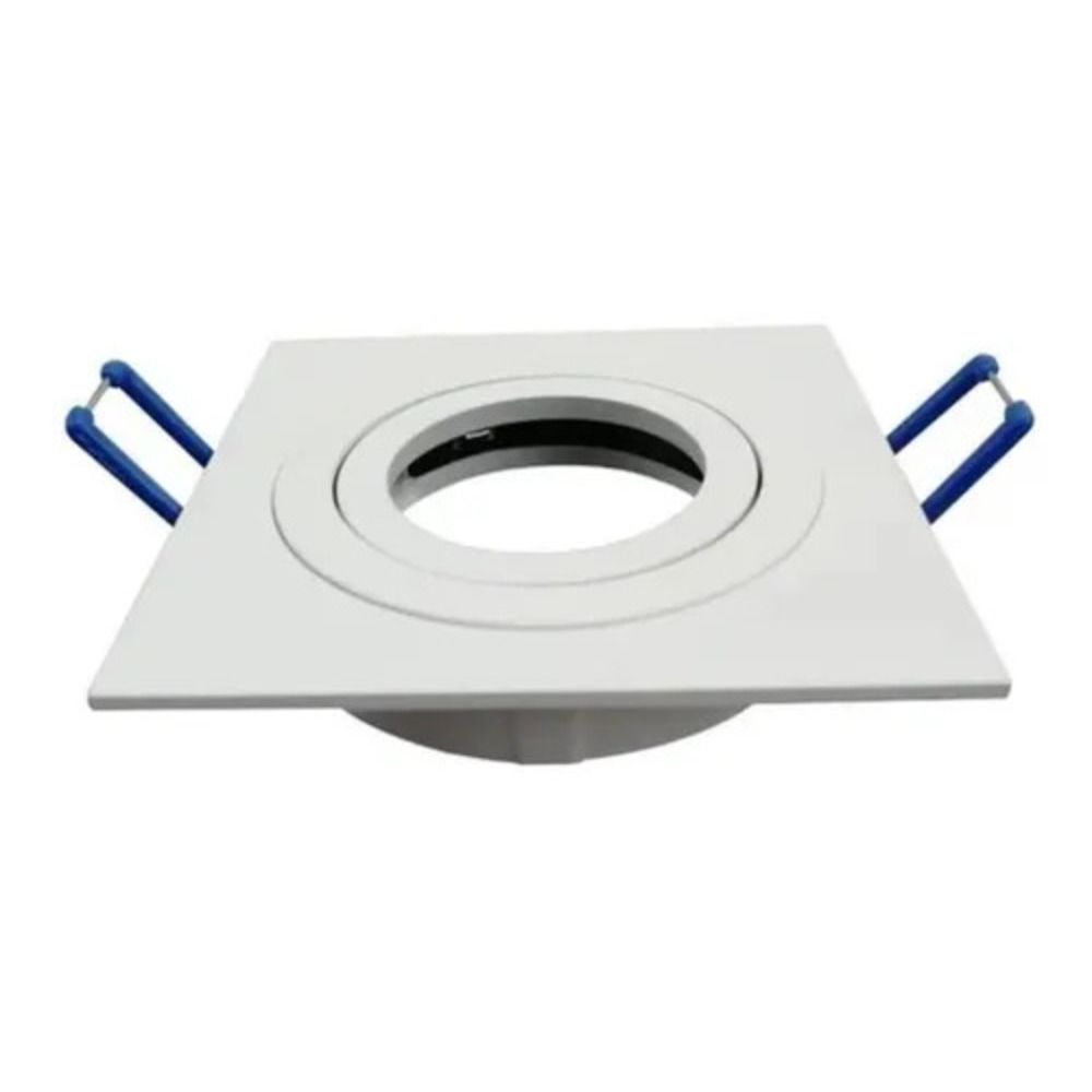 Pack X 4 Spot Embutir Aluminio Cuadrado Blanco Fidel Dicro Led 7w Frio