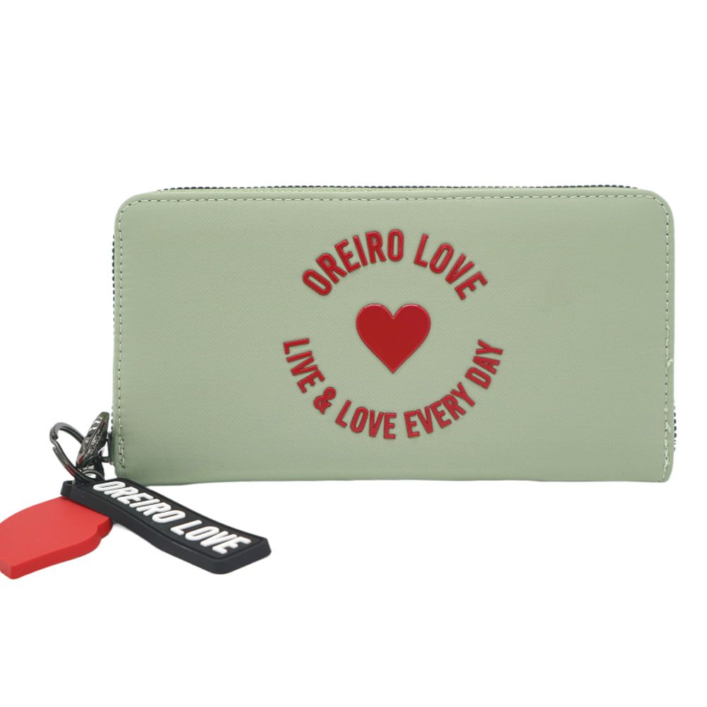 Billetera Oreiro Love Larga Microfibra Divisiones Urbana Moda Amplia