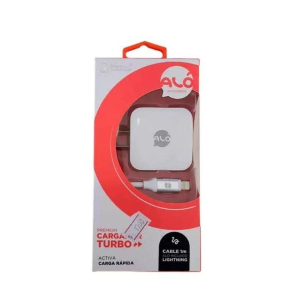 Cargador De Pared Alo Turbo Blanco Cable Spring Lightning