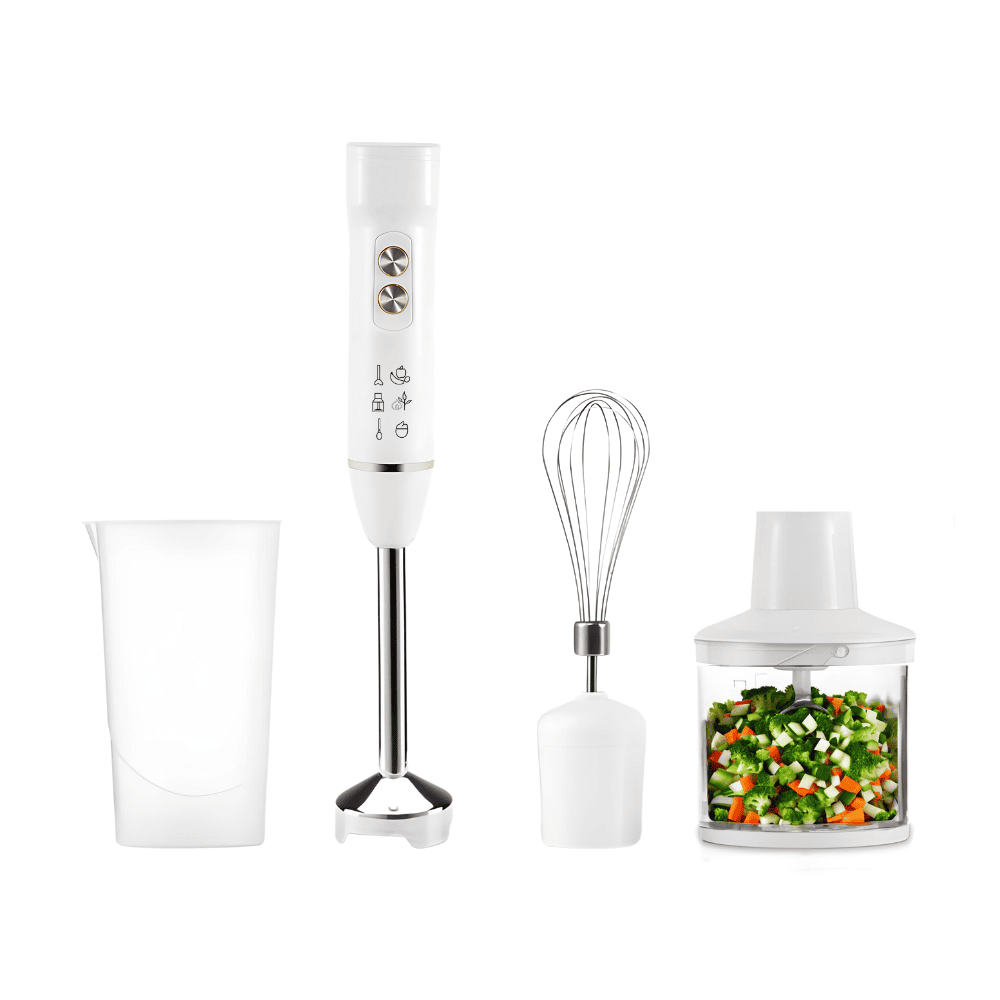 Licuadora De Mano Mixer Minipimer 800w 4 En 1 Con Accesorios Blanca WK ...