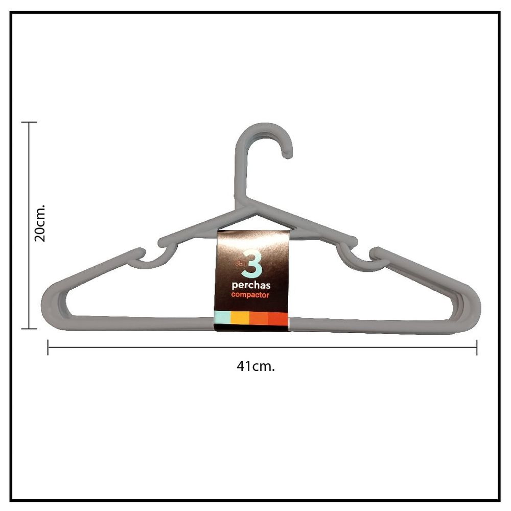 Perchas Plasticas Pack x 24 und Reforzadas Compactor Resistente