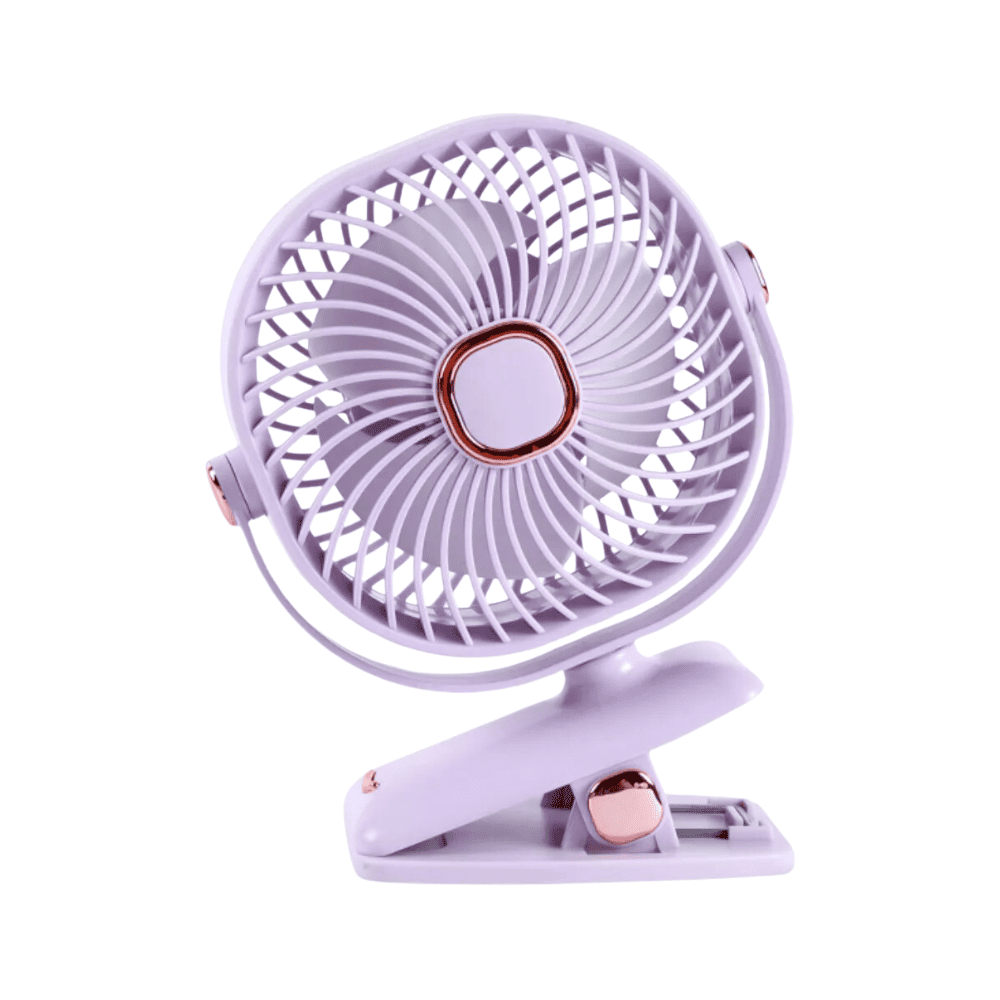 Ventilador Mini Clip Portátil 3 Velocidades Recargable Lila VENTI-ZB113 ...