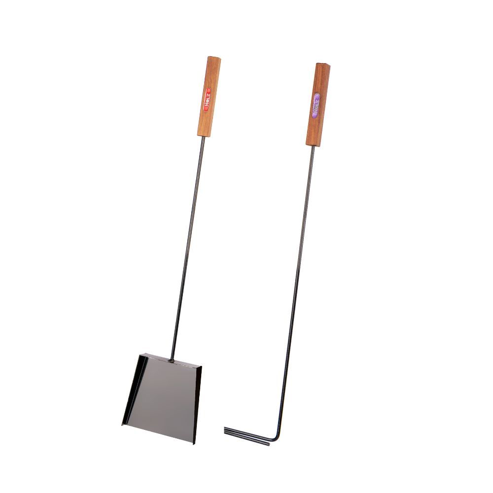 Juego Set Asador Pala + Atizador Mango Madera Parrilla Holz