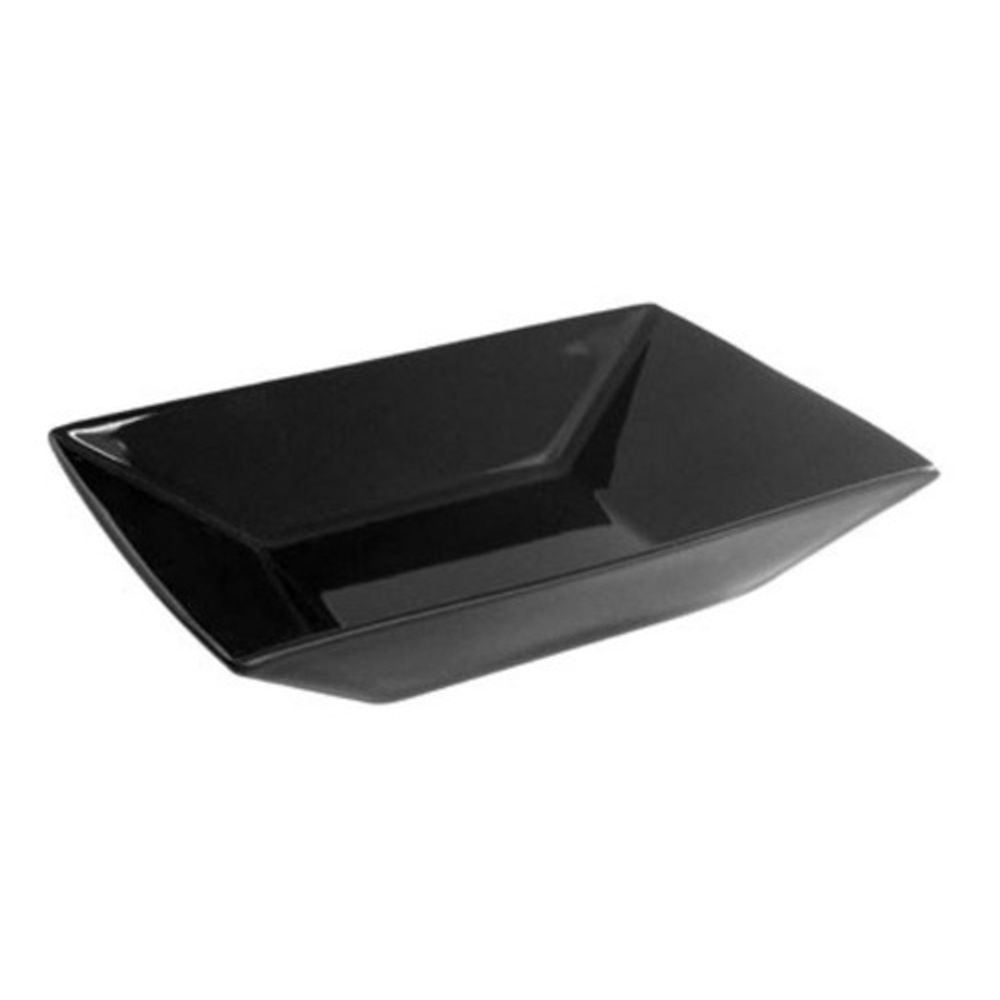 Plato Hondo Bandeja Rectangular Negro 23.5x16cm Porcelana Oxford