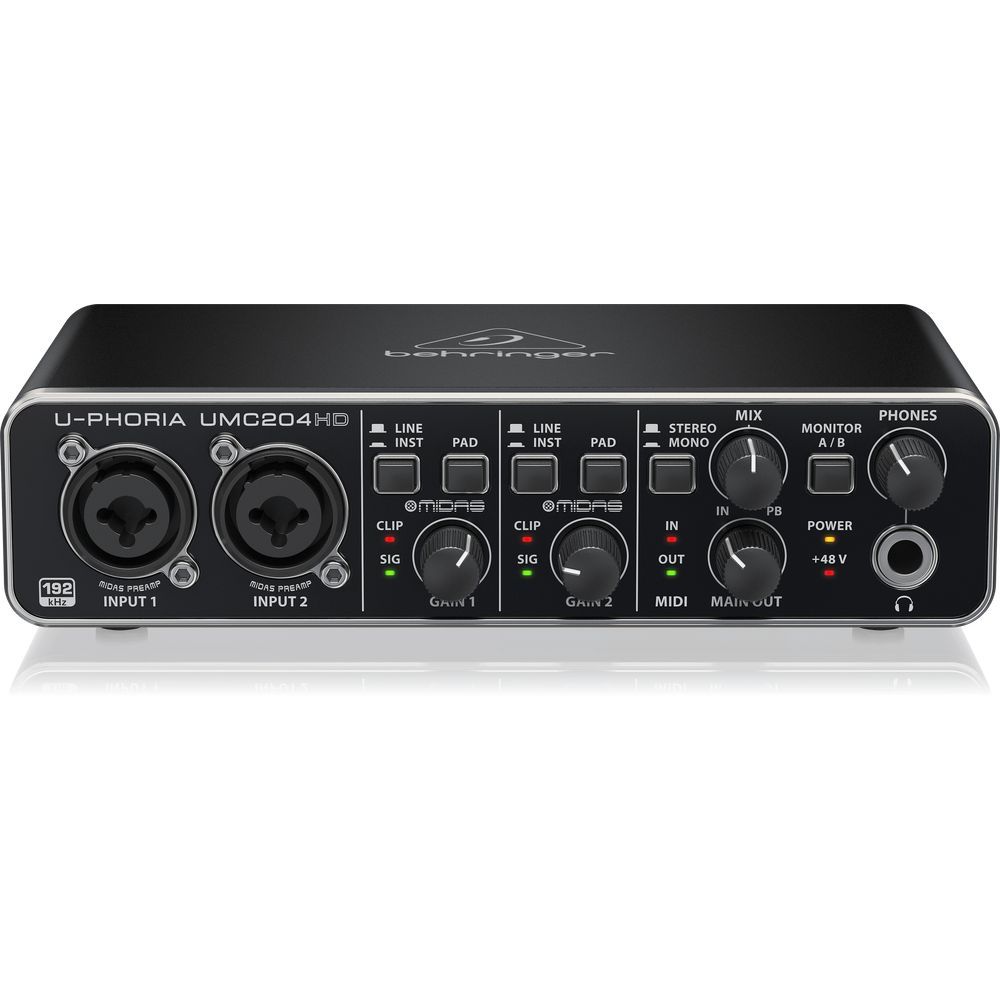 Interface Audio Behringer Umc204hd Hd Usb Pc U-phoria