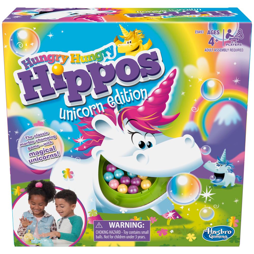 Hasbro Gaming Hungry Hippos Unicorn Edition Juego