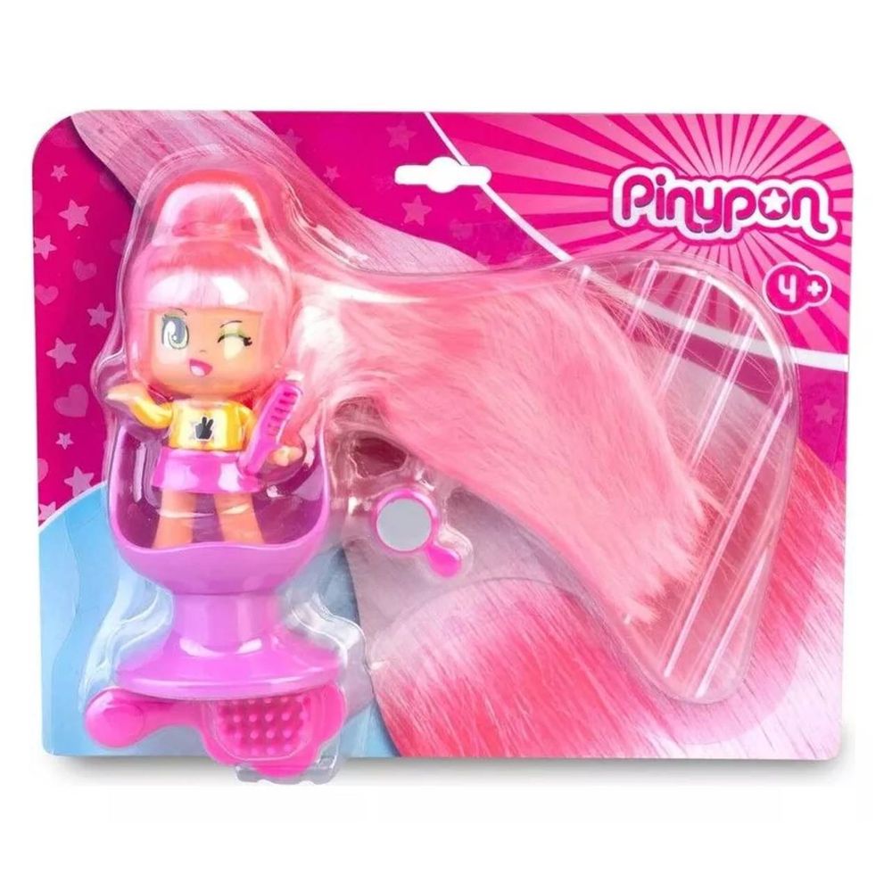 Pinypon Muñeca Super Melena Rosa