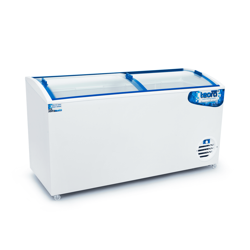 Freezer tapa de vidrio curvo inclinado Teora FH550CI