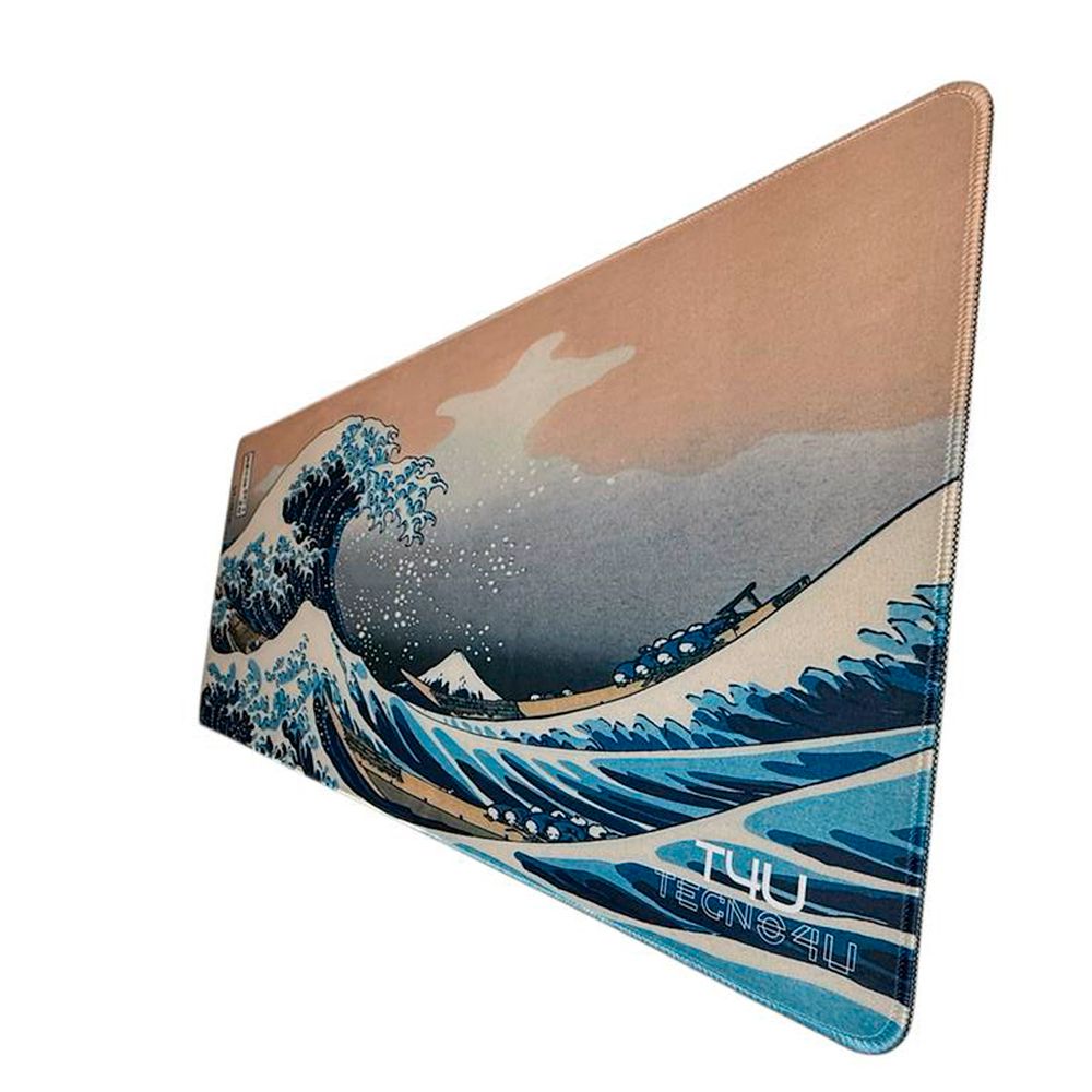 Mouse Pad Gamer Tecno4u 90x40cm Gran Ola Bordado Borde