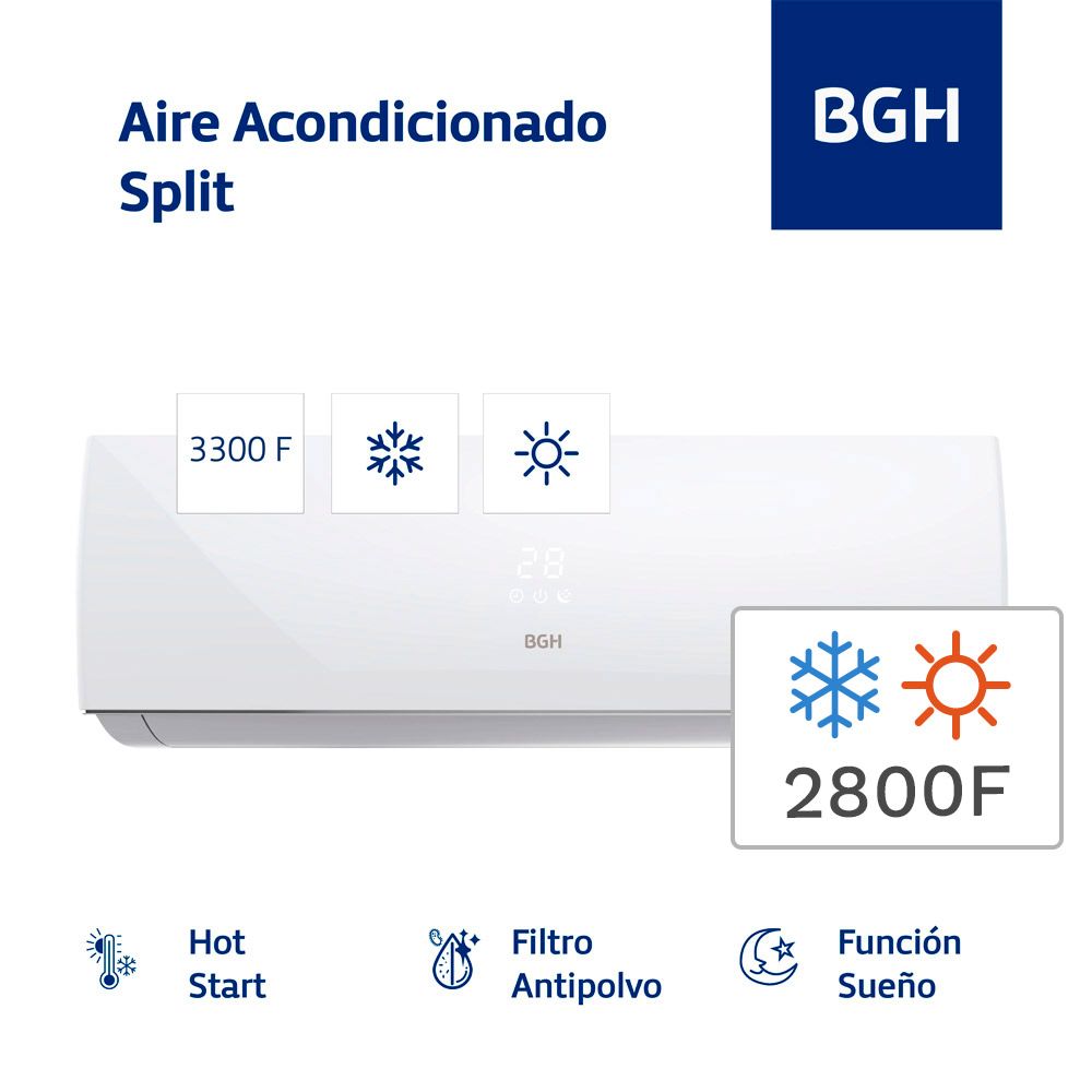 Aire Acondicionado Split BGH BS35WCAU 2800F