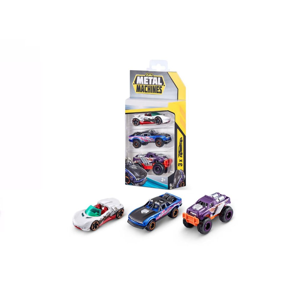 Set De Autos X3 - Metal Machines 7483 Fury - Cadet - Smasher