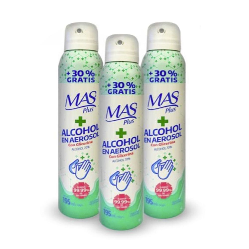 Alcohol en aerosol al 70 MAS PLUS