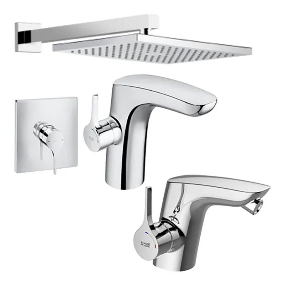 Combo griferia Roca Iconia Lavatorio+Ducha Emb S/T+Bidet Mb