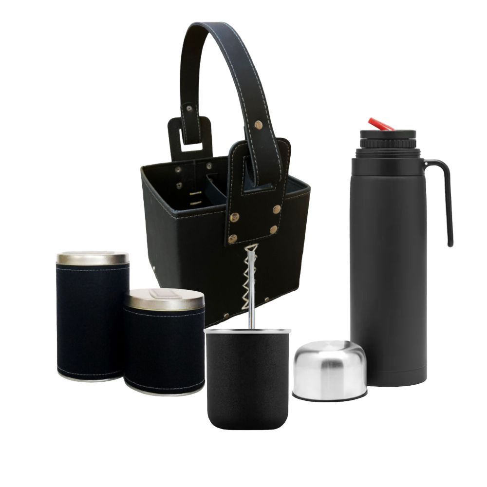 Kit Set Matero Completo Termo Mate Bombilla Latas Y Canasta