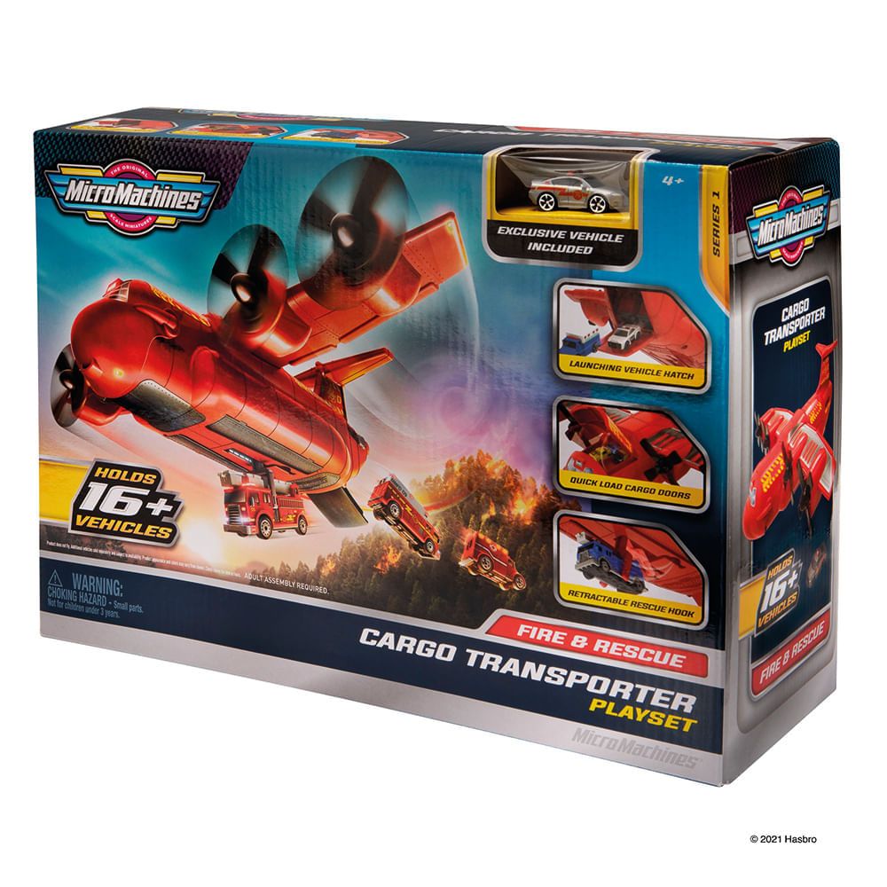 Vehiculo Micro Machines Fire & Rescue Cargo Carrier Transporter