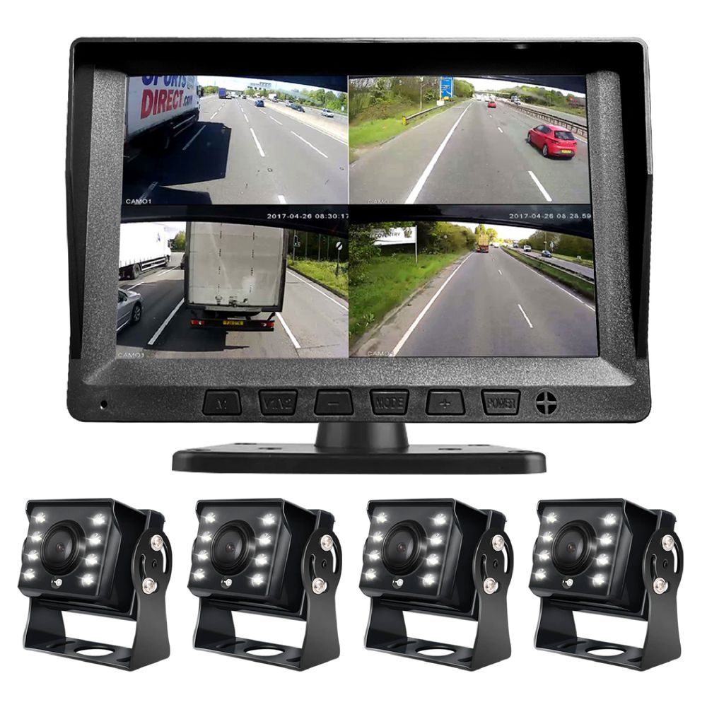 Sistema de Monitoreo Camion Bus Guardtex Pantalla 7" + 4 Cámaras Hd ...
