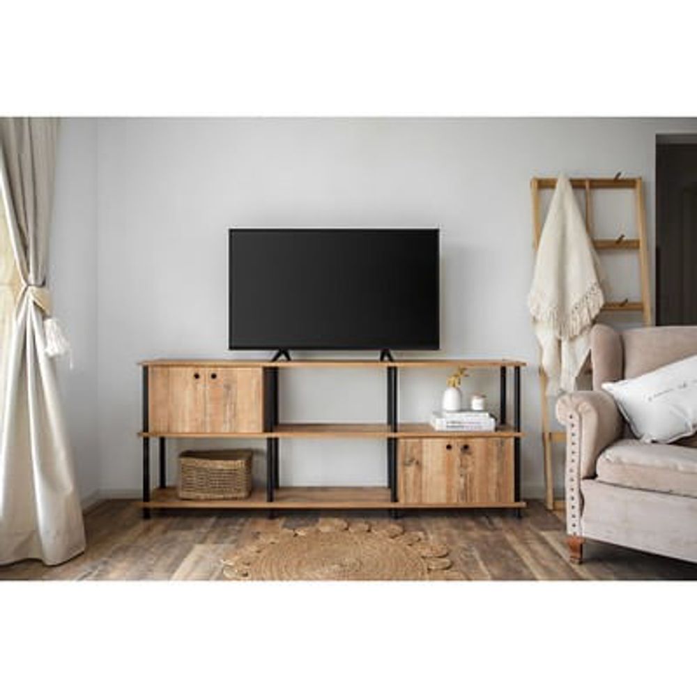 RACK PARA TV + 2 MÓDULOS DESNIVEL. 192 x 30 x 78 cm. Color ROBLE ATAKAMA