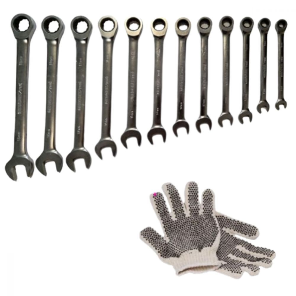 Juego 12 Llaves combinadas crique 8-19 acero milimetricas