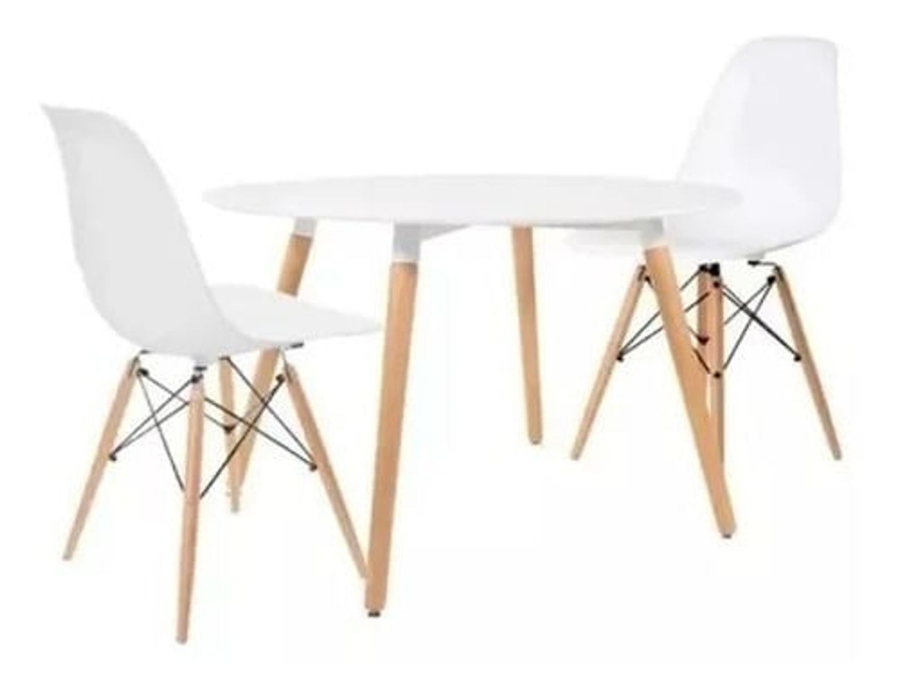 Juego De Mesa Eames 90x90 + 2 Sillas Eames