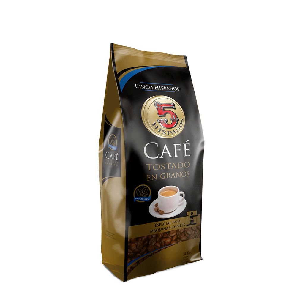 Cafe 5 Hispanos Tostado en granos Premium