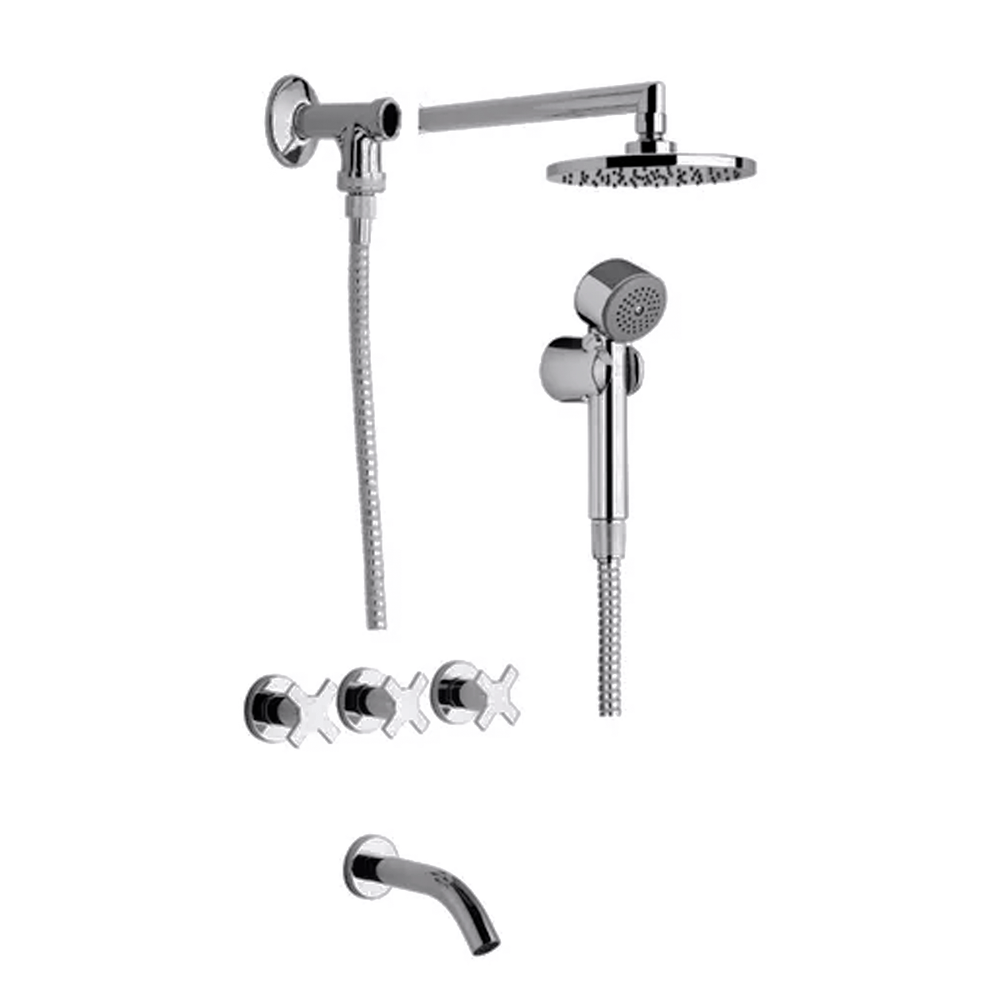 Combo Grifería Fv Alerce Bañera Ducha Y Duchador De Mano Fv