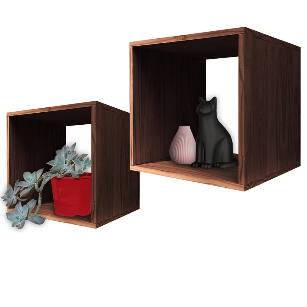 Kit 2 Cubos Colgantes Estanteria 40X40X40 Color Cedro