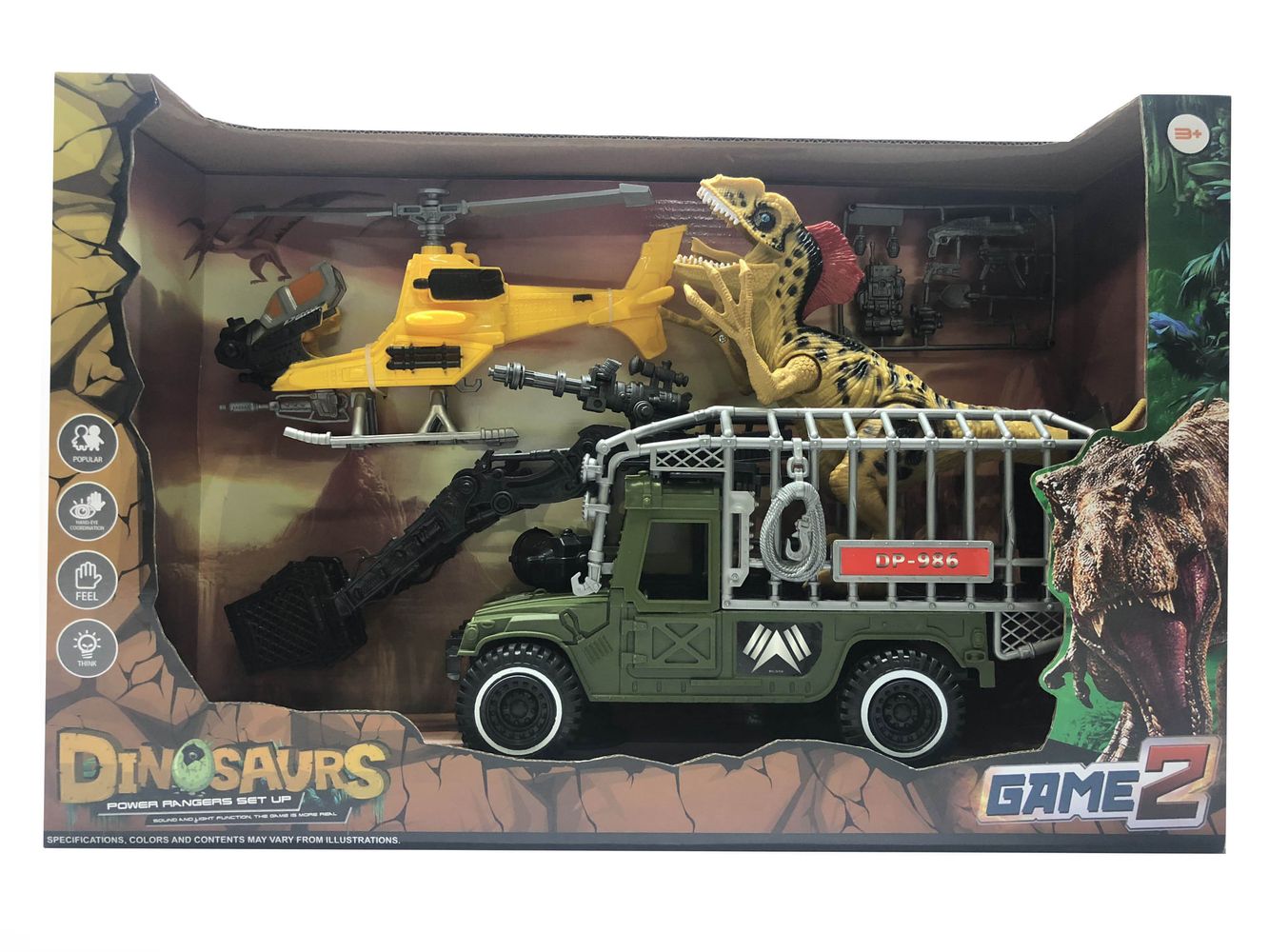 Set Dinosaurio Con 2 Vehiculos Cksur0724