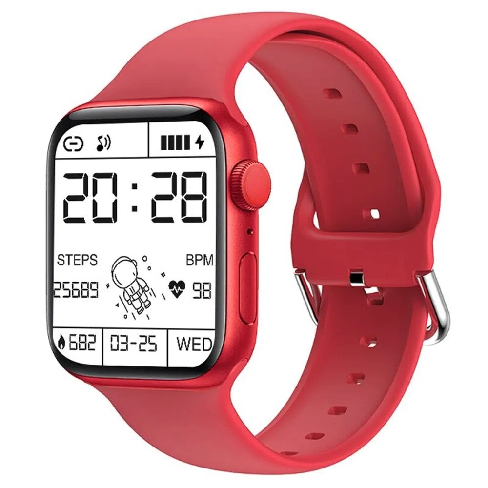 Reloj Inteligente Smartwatch W26+ Pro Max T900 + Plus , C.: ROJO