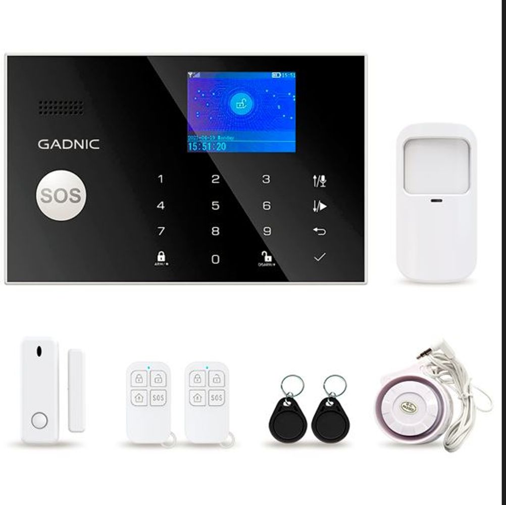 Kit de Alarma Domiciliaria Gadnic Inalámbrica GSM Con Pantalla LED