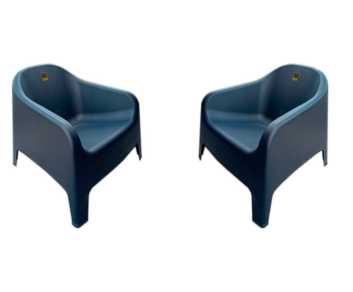 Ser 2 Sillones Skarpo Plastico Mascardi Color Negro