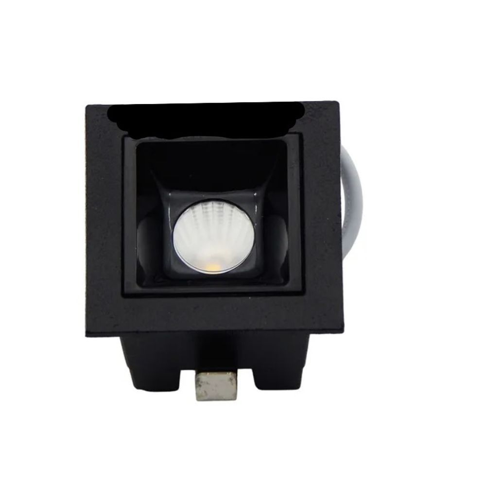 Spot Embutir Lineal Led Cuadrado Mini Aluminio 2W 220V Negro