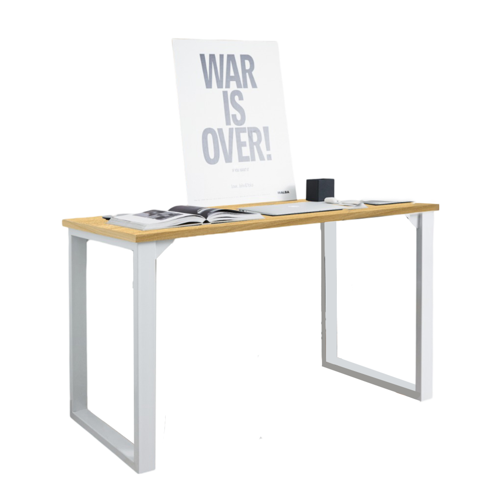 Escritorio Moderno Poli Melamina Roble Americano 120 cm x 60 cm Hierro ...