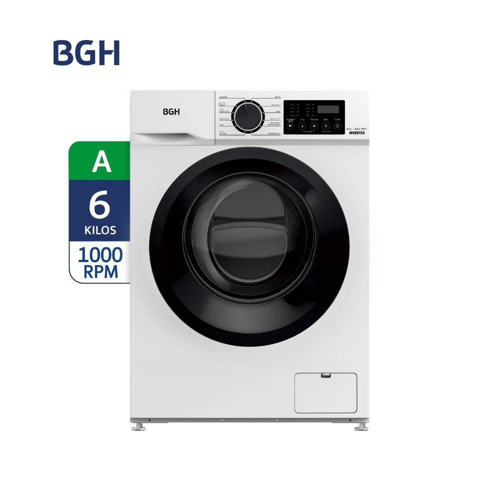 Lavarropas BGH Inverter Carga Frontal 6kg BWFI06W24AR Blanco